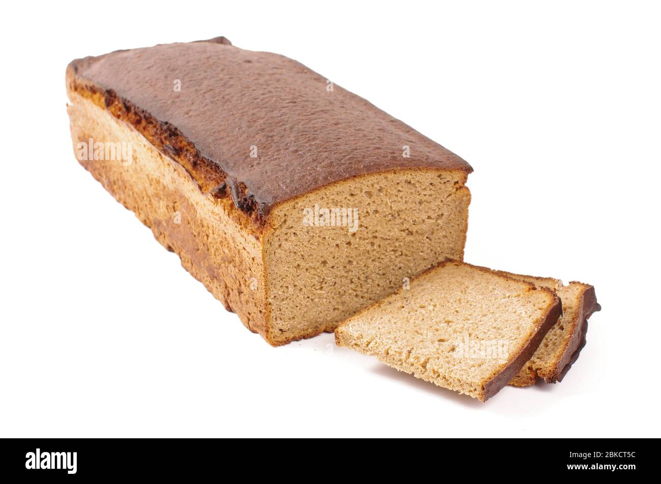 Traditional lithuanian rye bread (dark bread) loaf isolated on the ...