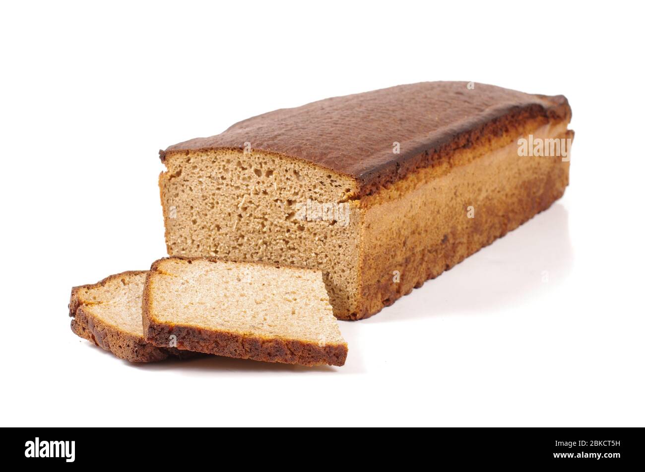 Traditional lithuanian rye bread (dark bread) loaf isolated on the white background Stock Photo ...