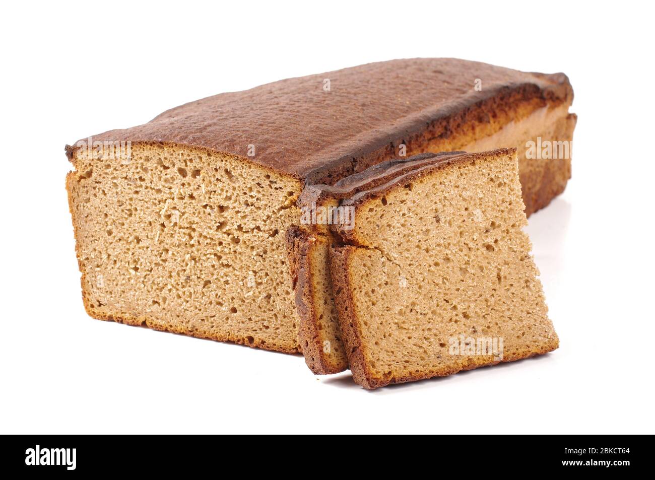 Traditional lithuanian rye bread (dark bread) loaf isolated on the ...