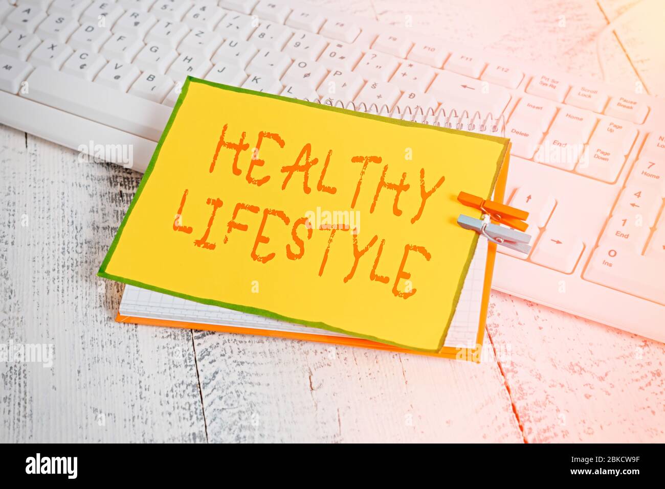Writing note showing Healthy Lifestyle. Business concept for Live ...