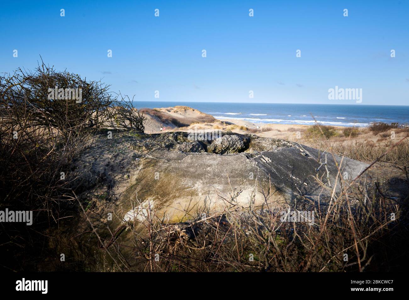 World War Two bunkers in the dunes of The Hague, Netherlands Stock ...