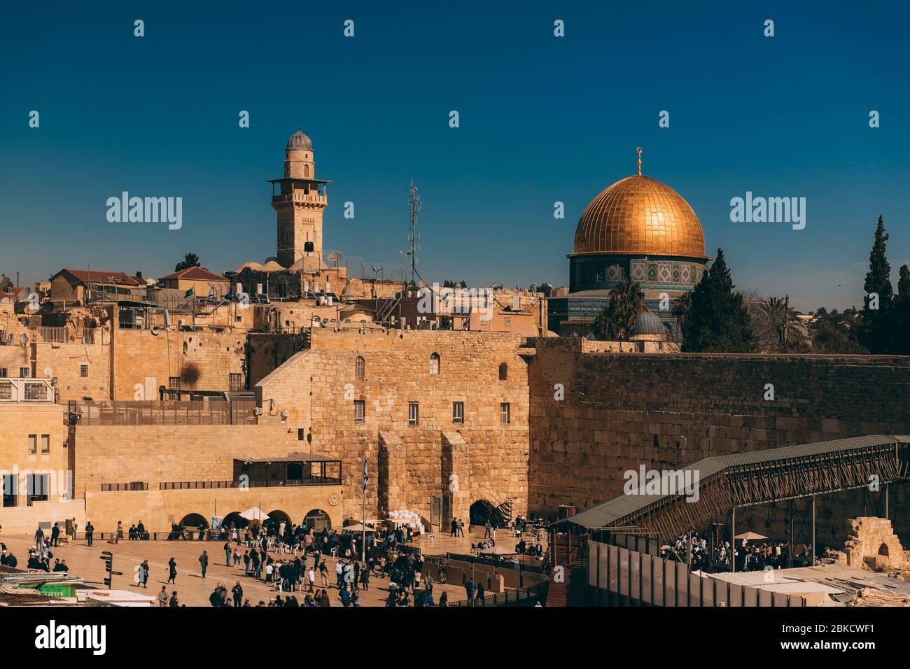 Jerusalem western wall. Cityscape image of Jerusalem. View of prayers ...