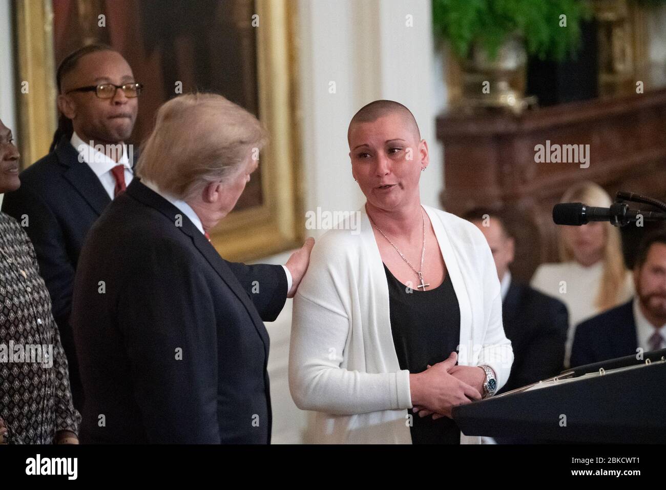 On April 1, 2019, President Donald Trump congratulated April Johnson, a ...