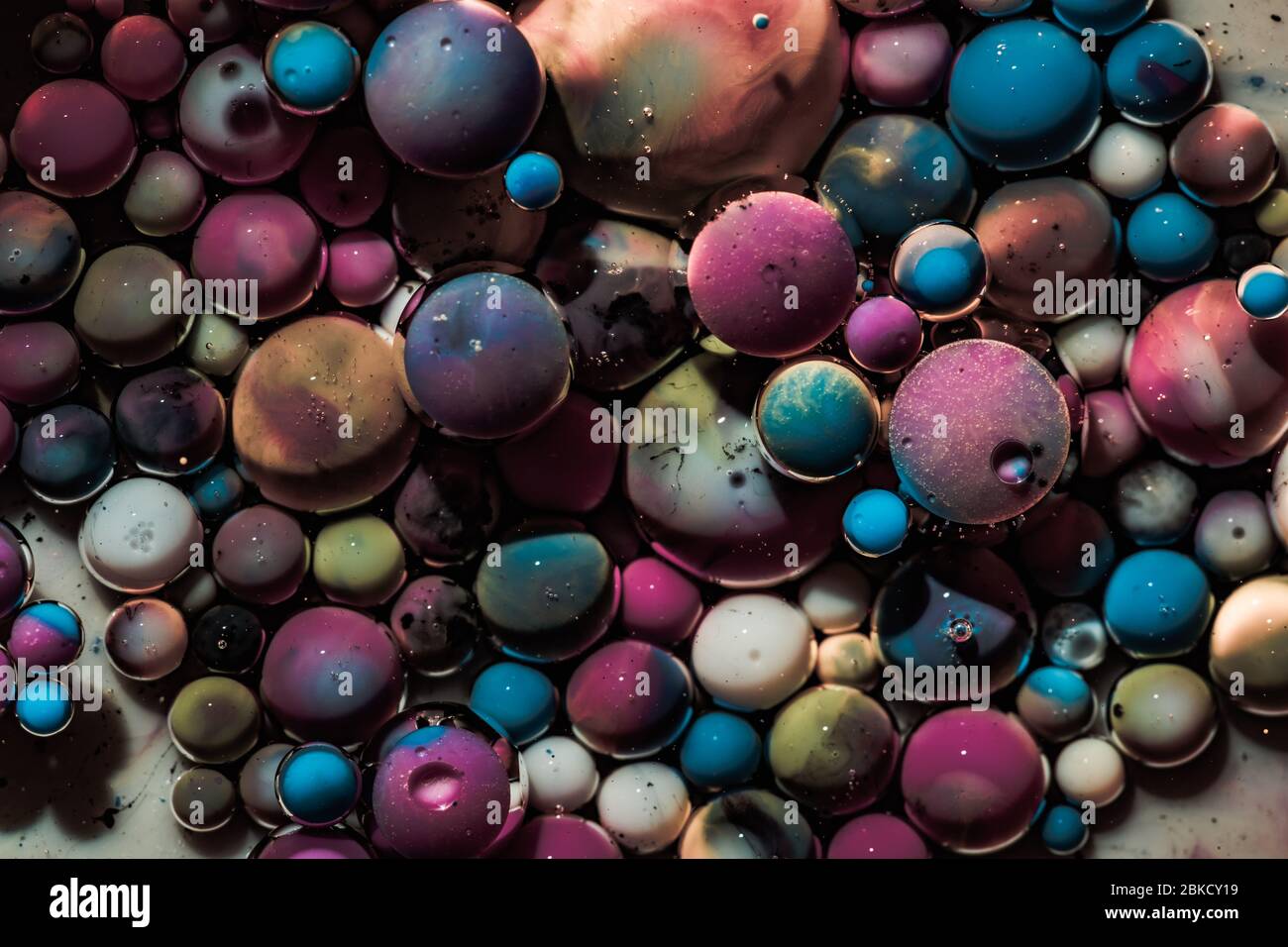 Colourful acrylic bubbles.Abstract ink design template mixed texture ...