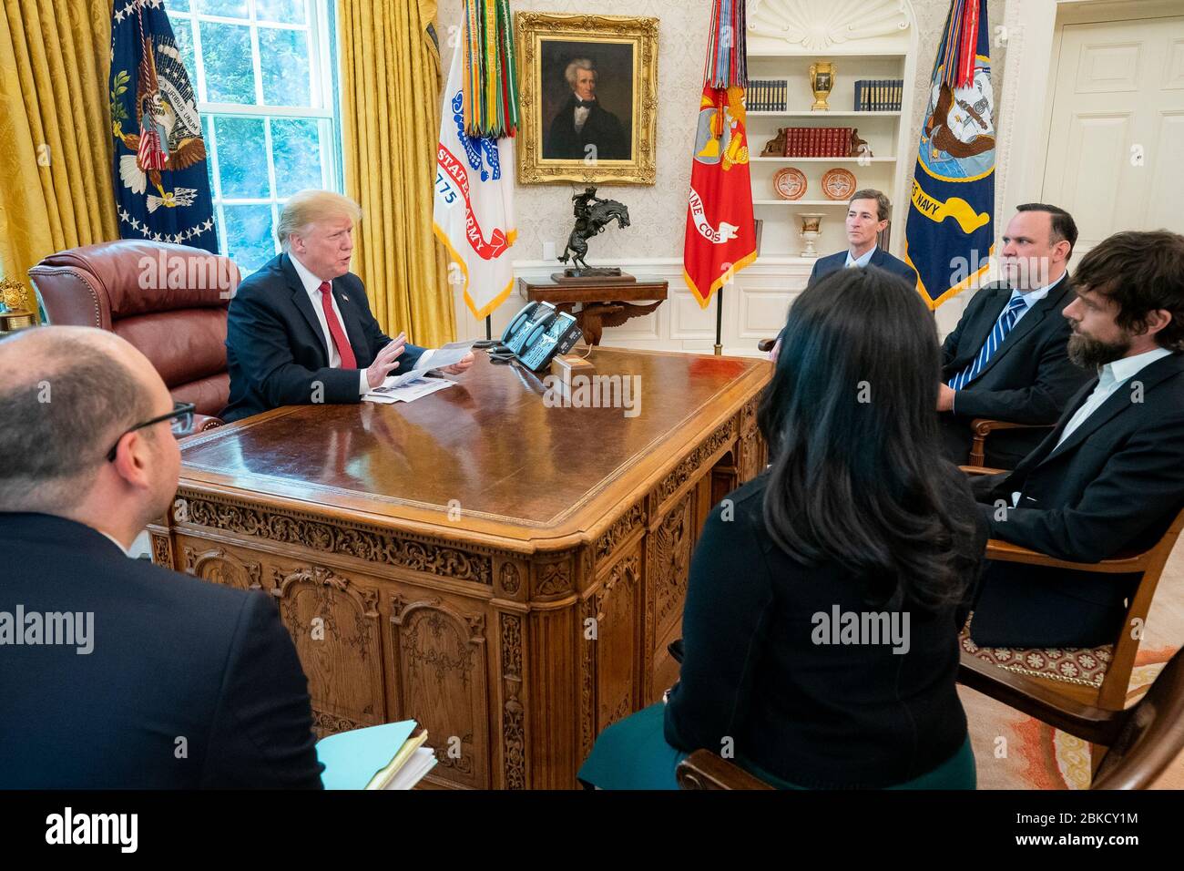 President Trump Meets with Twitter CEO Jack Dorsey Stock Photo - Alamy