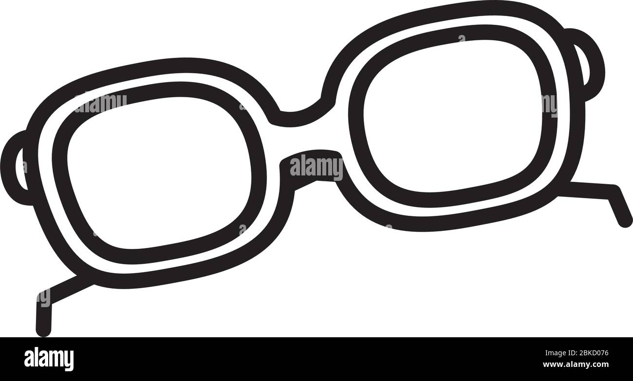 cool glasses icon over white background, line style, vector ...