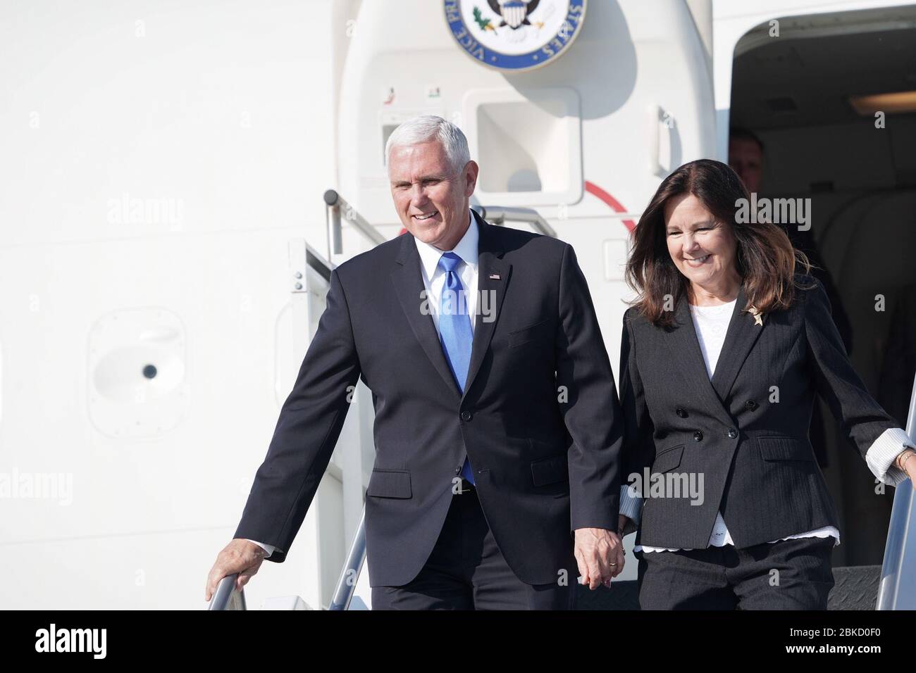 Vice President Mike Pence and Mrs. Pence arrive in Indiana May 18, 2019 ...
