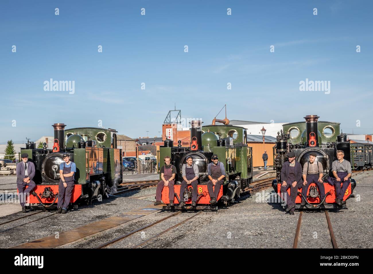 GWR 2-6-2 No. 7, No. 8 and No. 1213 line-up at Aberystwyth with their ...