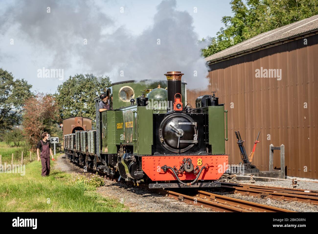 GWR 2-6-2 No. 8 arrives at Capel Bangor on the Vale of Rheidol Railway ...