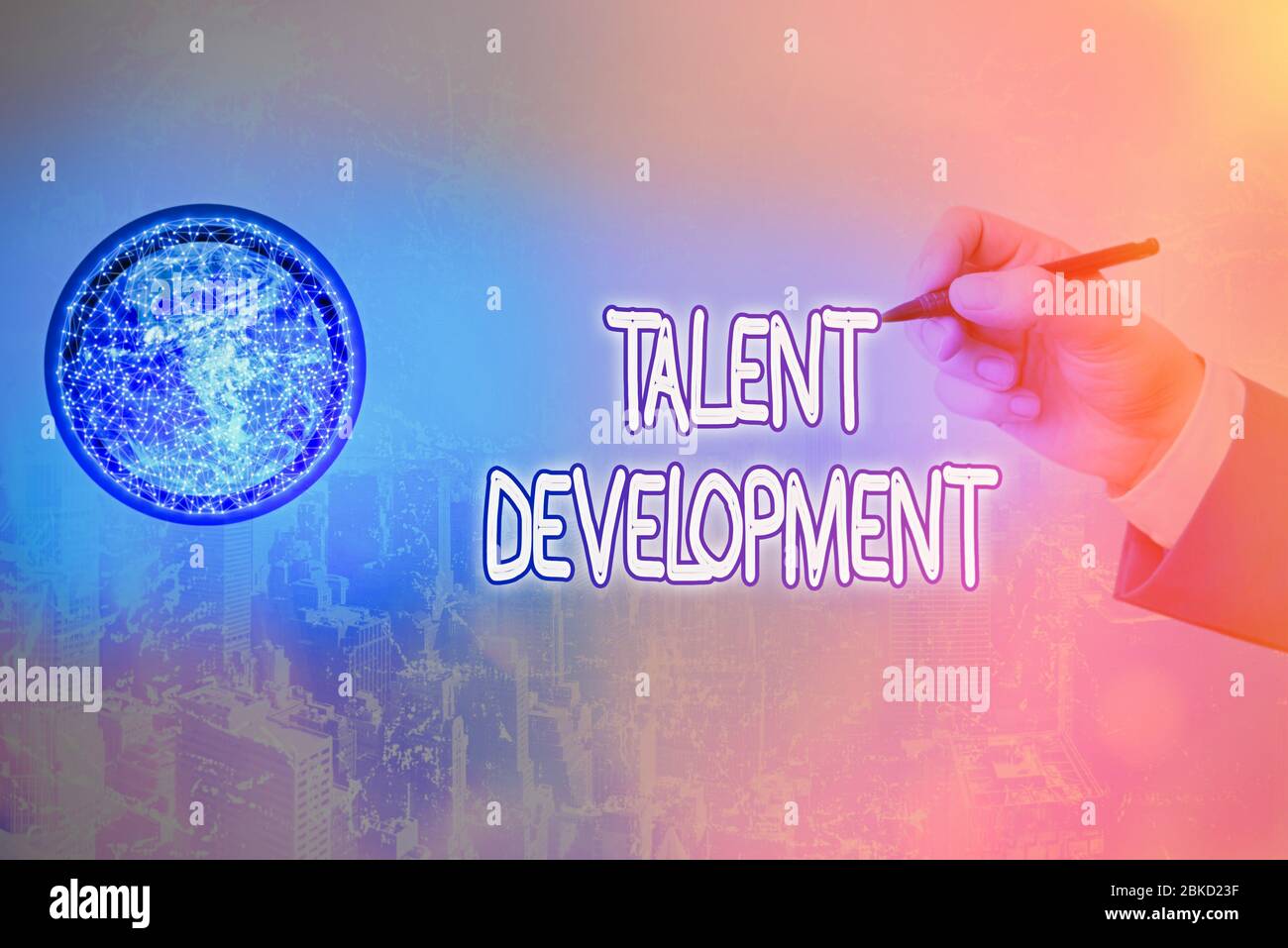 Writing note showing Talent Development. Business concept for Building Skills Abilities ...