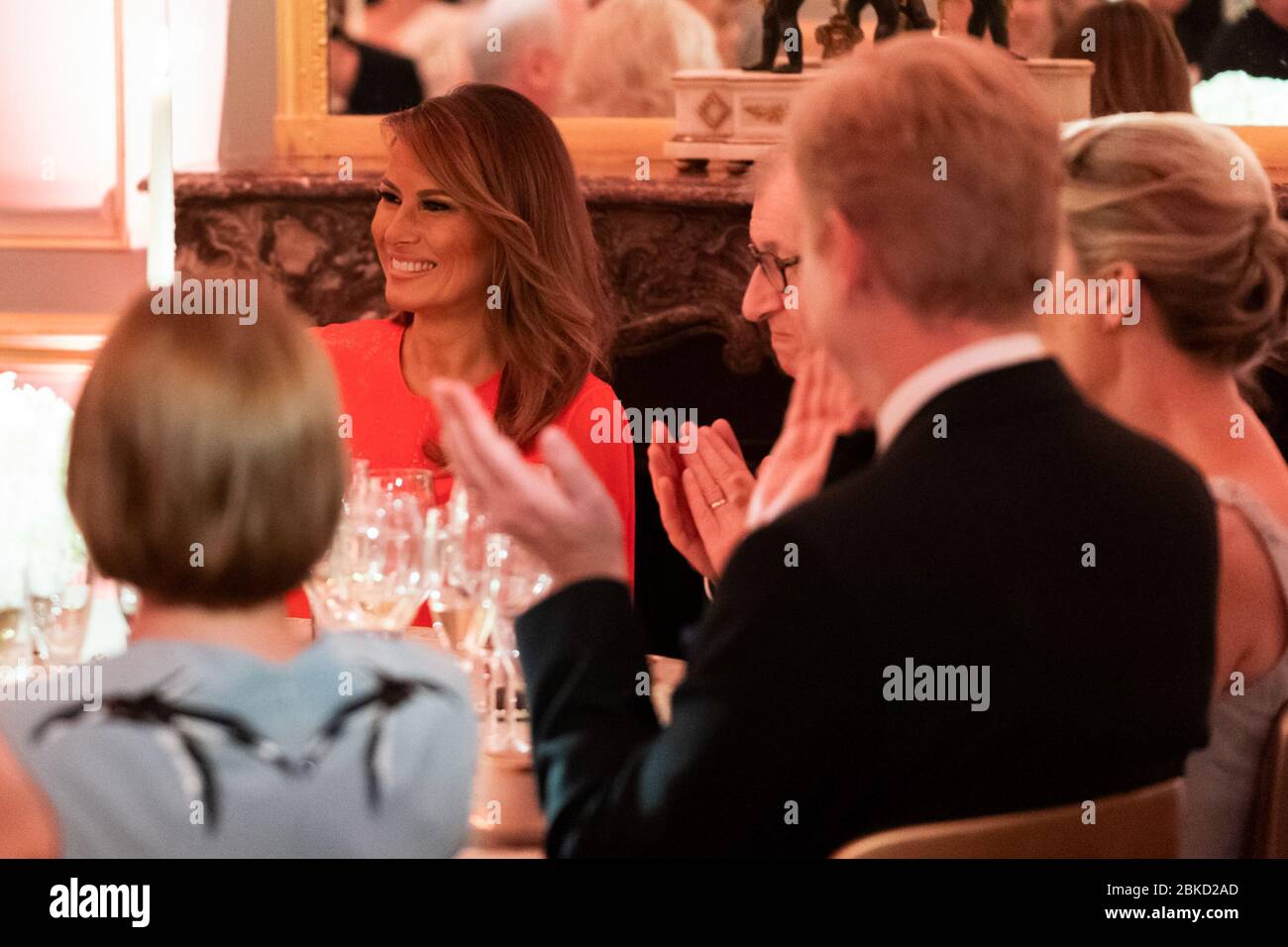 First Lady Melania Trump attends a reciprocal dinner with President ...