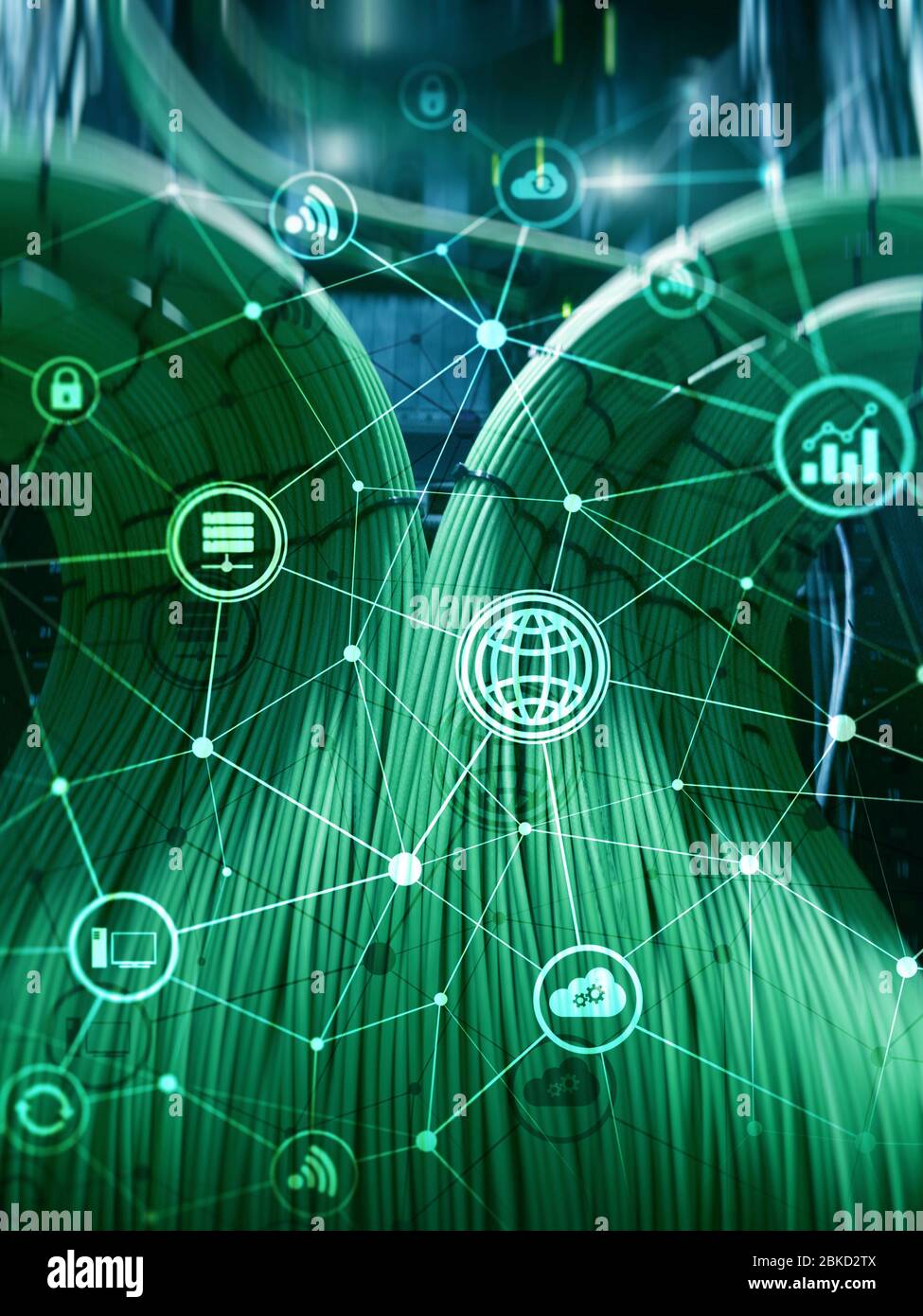 Computing concept. Technology infrastructure cloud computing and communication on data center ...