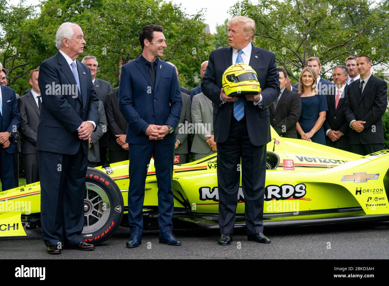 On June 10, 2019, President Donald Trump presented a racing helmet to ...