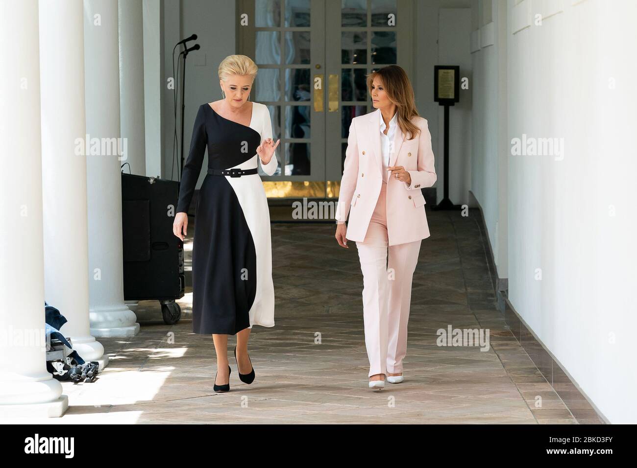 On June 12, 2019, First Lady Melania Trump walked with Mrs. Agata ...