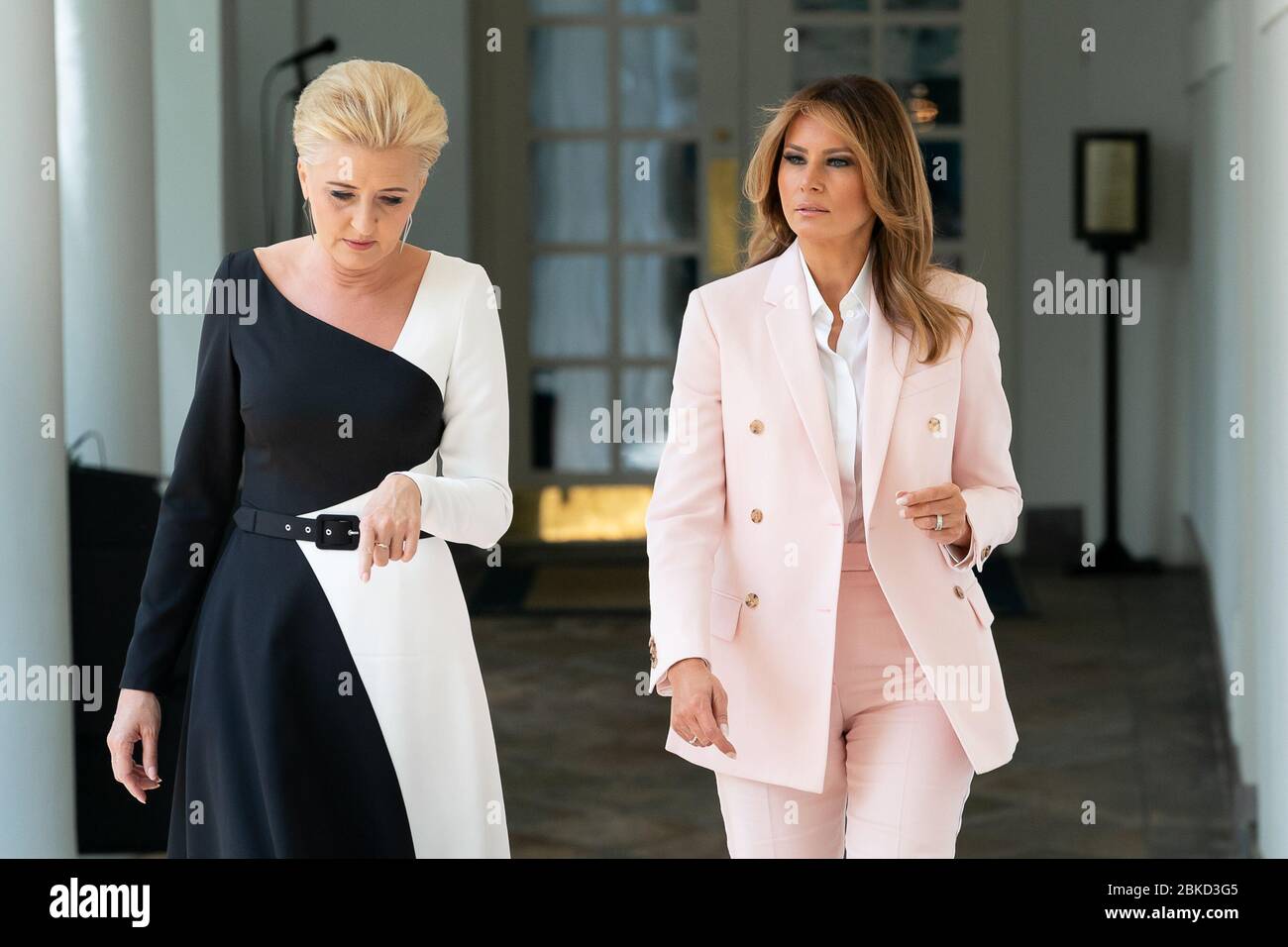 On June 12, 2019, First Lady Melania Trump walked with Mrs. Agata ...