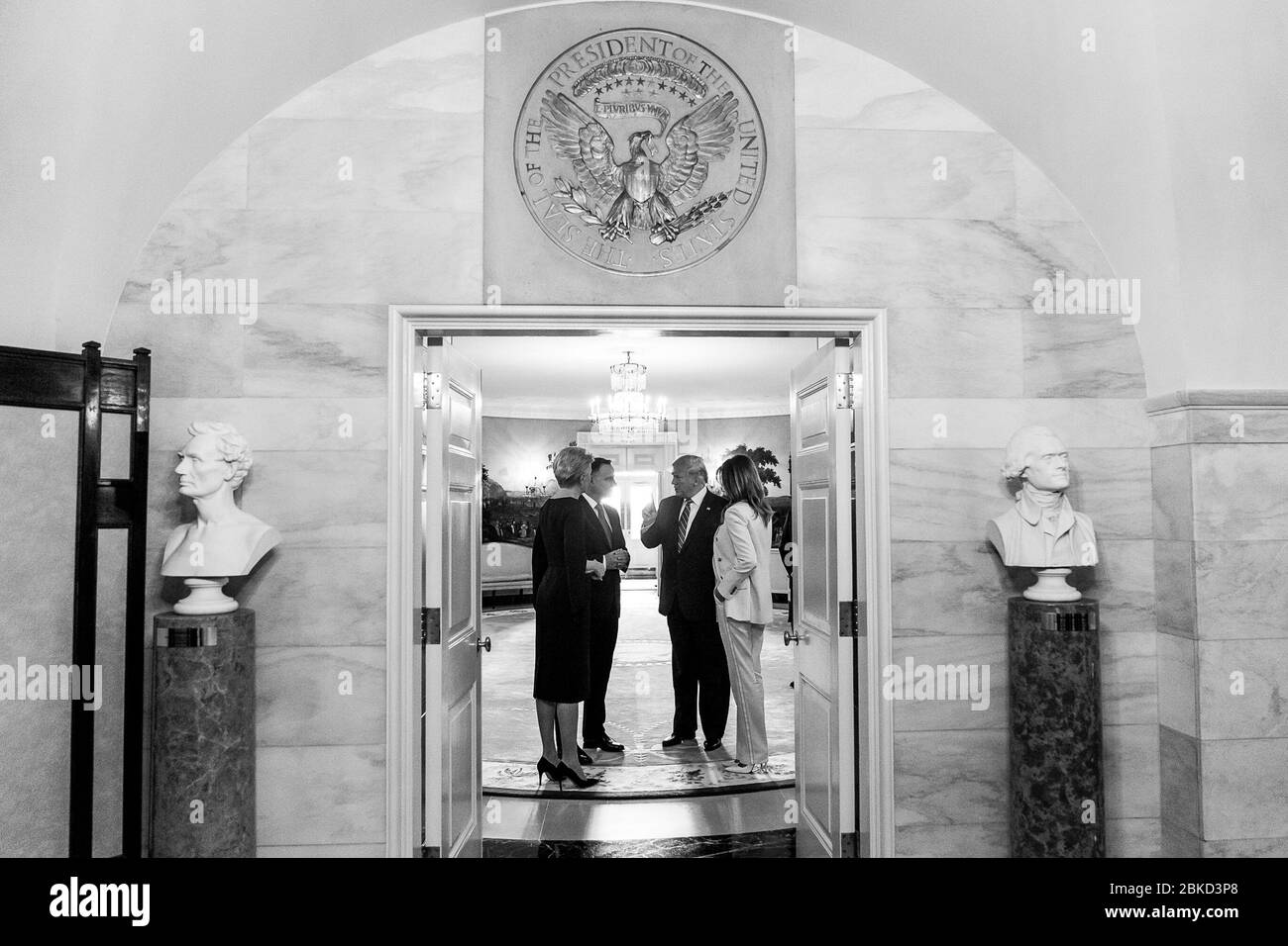 President Donald J. Trump and First Lady Melania Trump talk with Polish ...