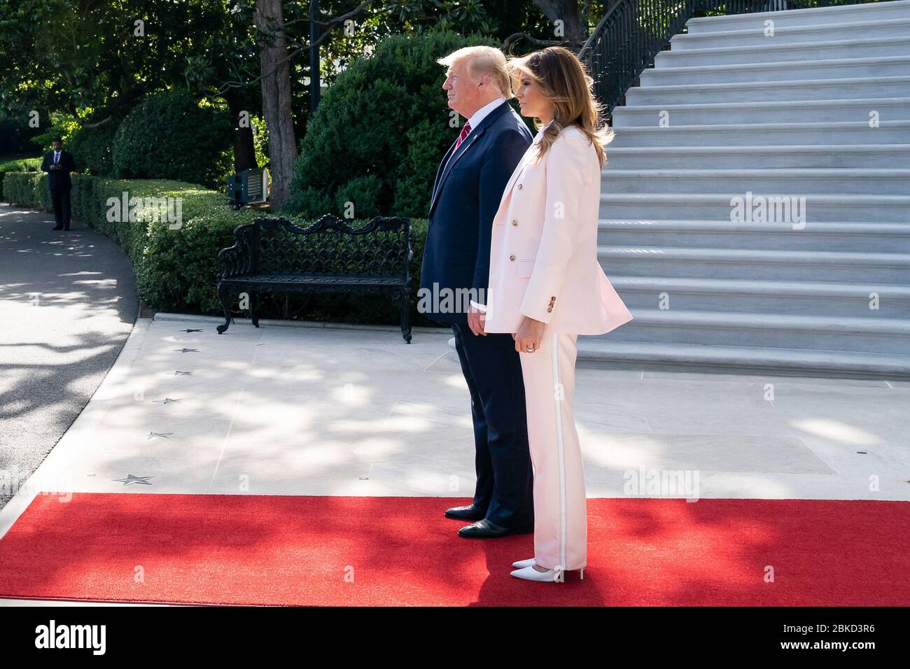 President Donald J. Trump and First Lady Melania Trump await Polish ...