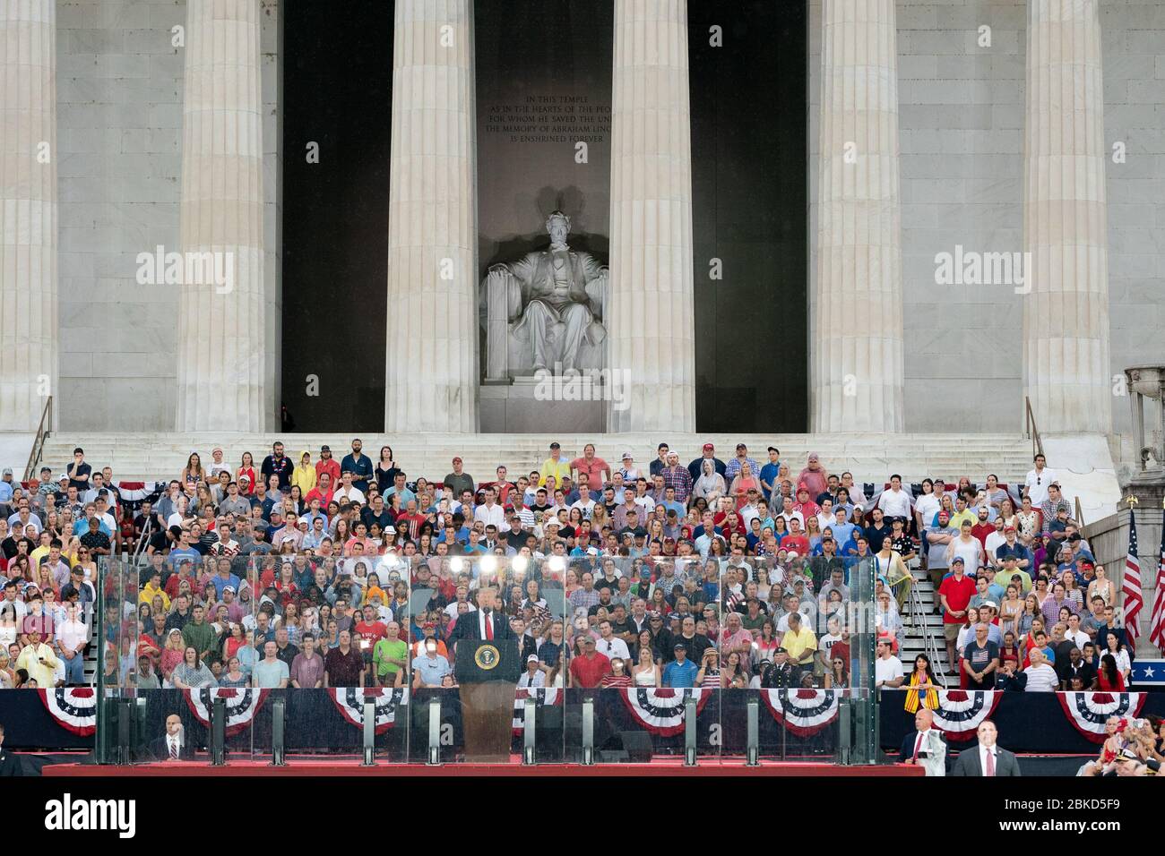 On July 4, 2019, President Donald Trump delivered remarks during the ...