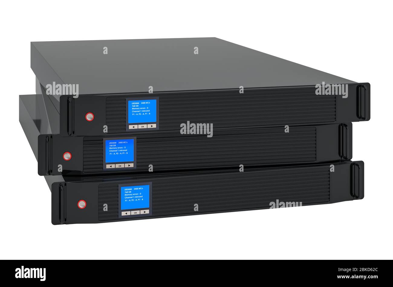 Memory array, blades. 3D rendering isolated on white background Stock ...