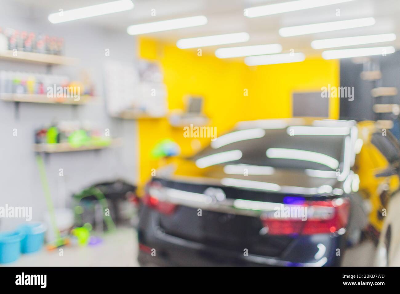 Background Blurred Defocused Car detailing series black car service ...
