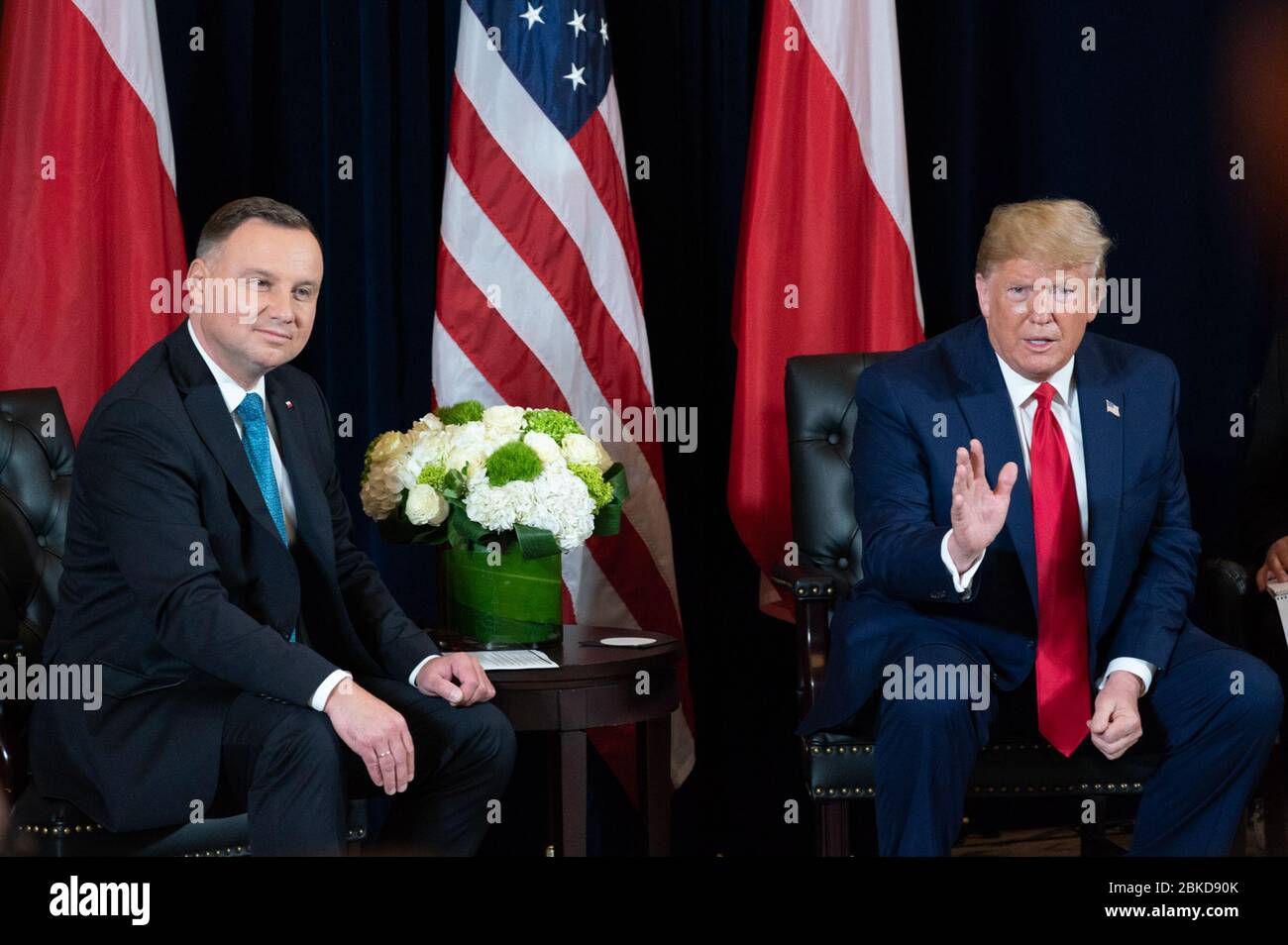 On September 23, 2019, President Donald J. Trump holds a bilateral ...