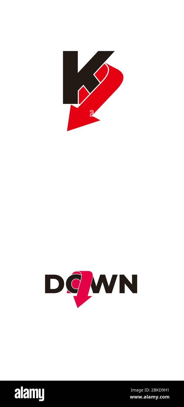 letter k motion arrow pointer ribbon design logo vector Stock Vector ...