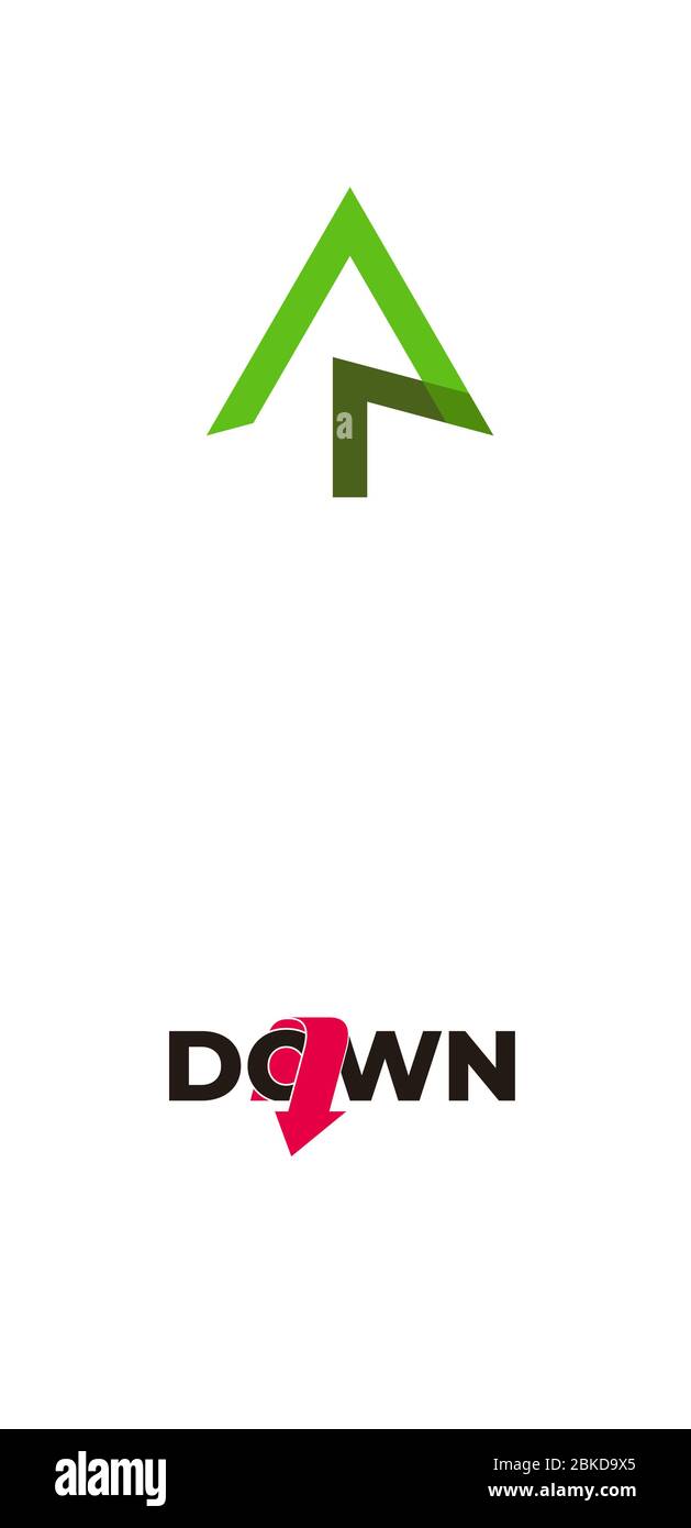 simple geometric arrow pine green tree symbol logo vector Stock Vector ...