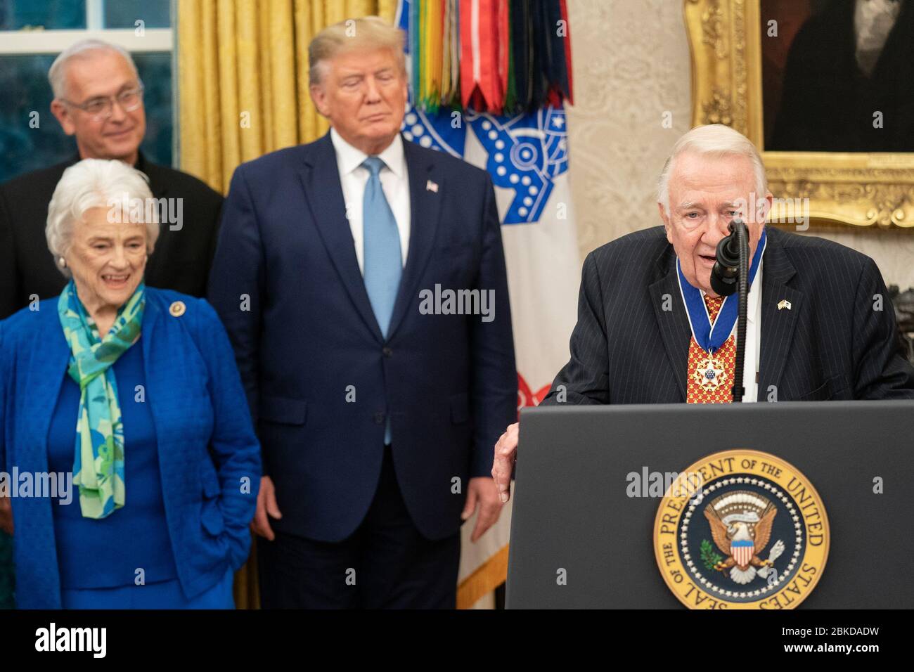 President Donald J. Trump presents the Presidential Medal of Freedom to ...