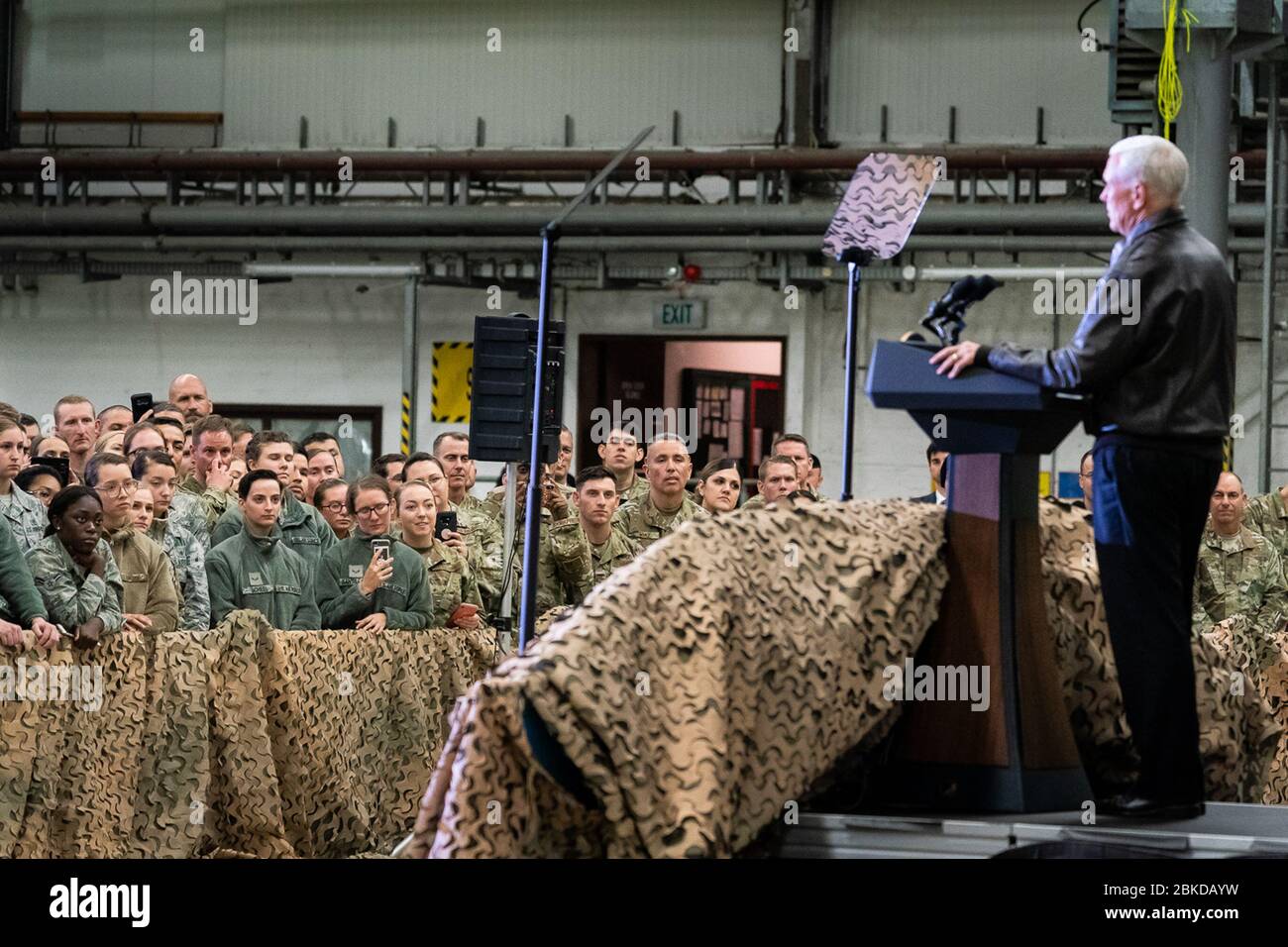 On October 17, 2019, Vice President Mike Pence visited military troops ...