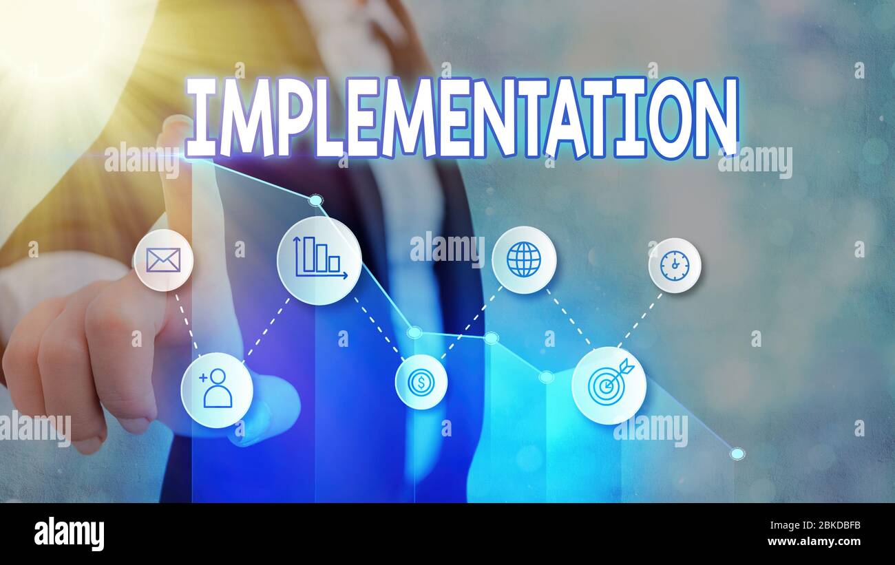 Handwriting text Implementation. Conceptual photo The process of making ...