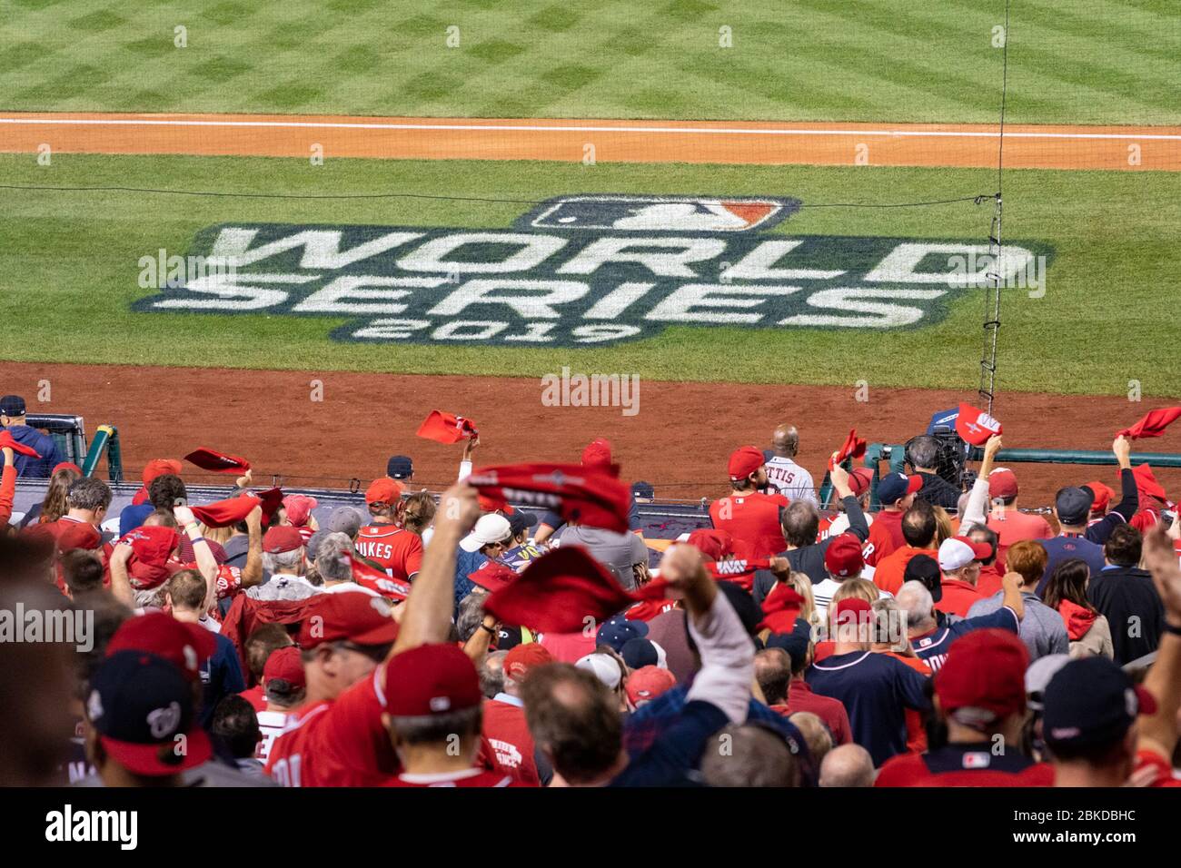 Washington Nationals fans wave rally towels during Game 5 of the MLB ...
