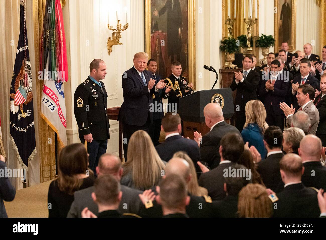 On October 30, 2019, President Donald Trump presents the Medal of Honor ...