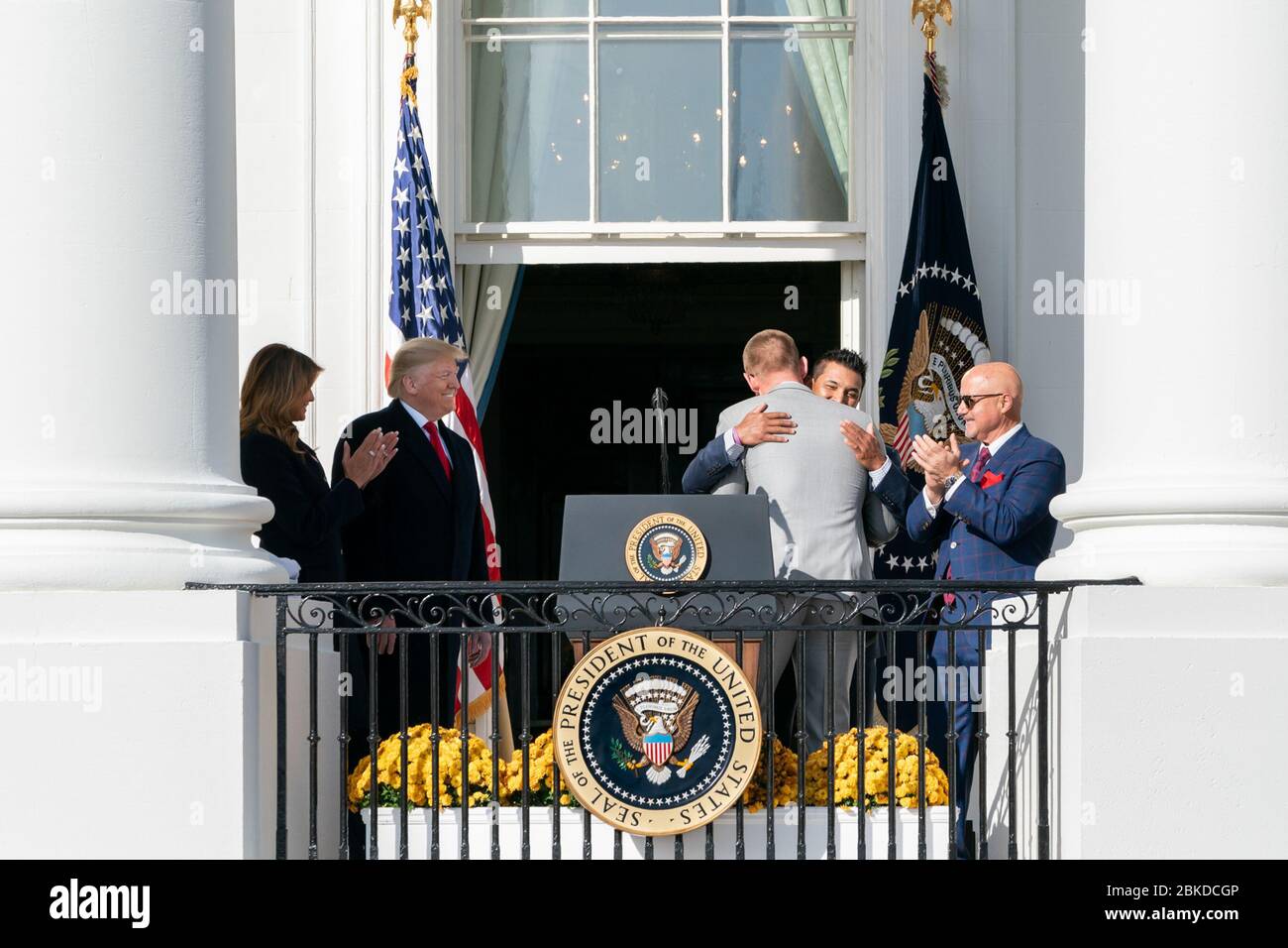 President Donald Trump, First Lady Melania Trump, and Nationals General ...