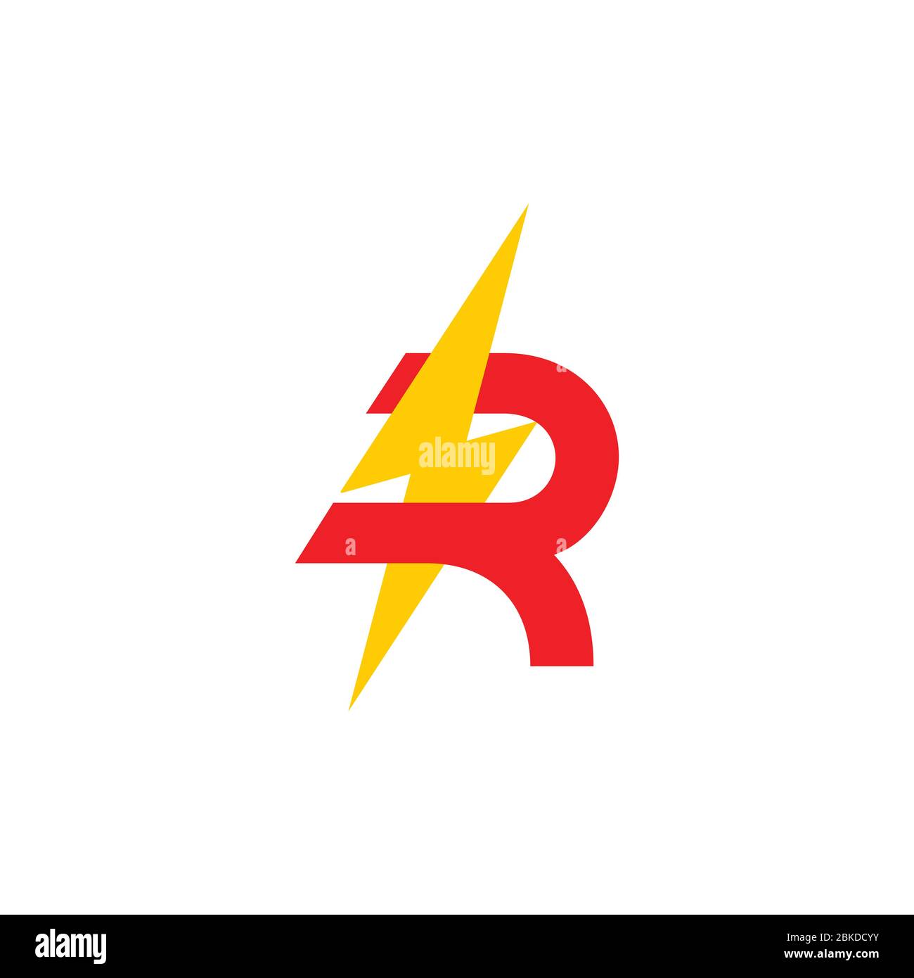 letter r thunder shape logo vector Stock Vector Image & Art - Alamy