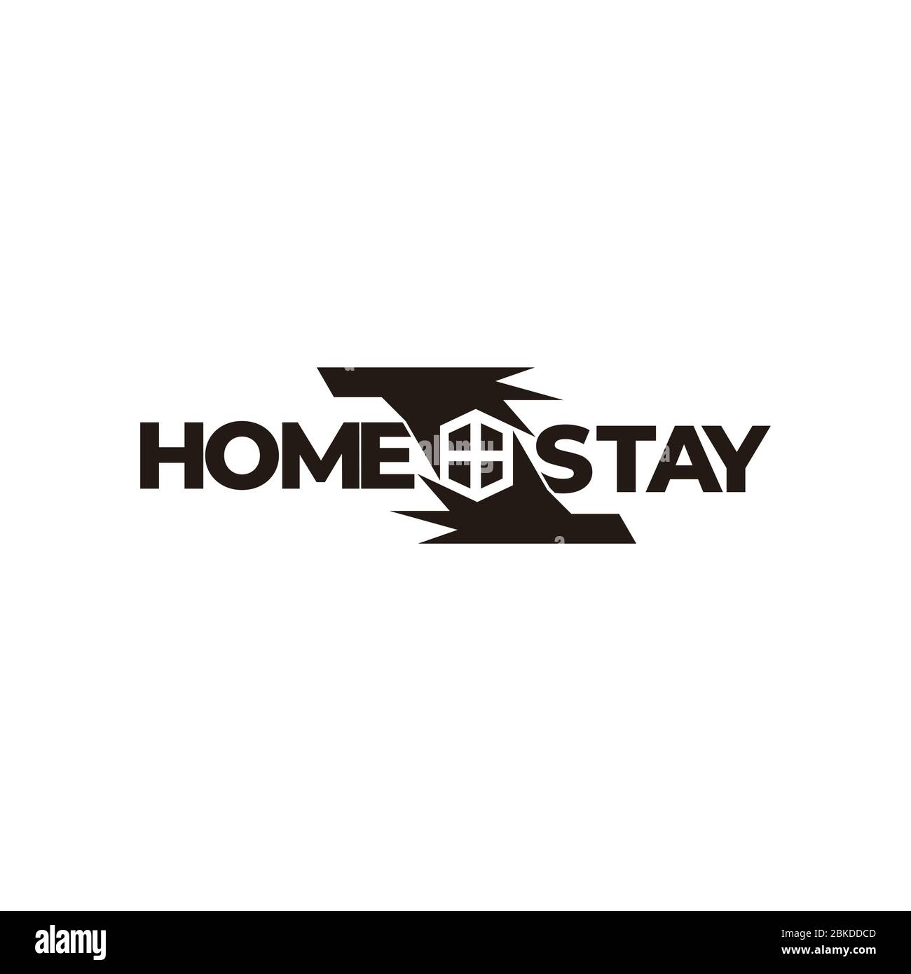 text home stay hand care symbol logo vector Stock Vector Image & Art ...