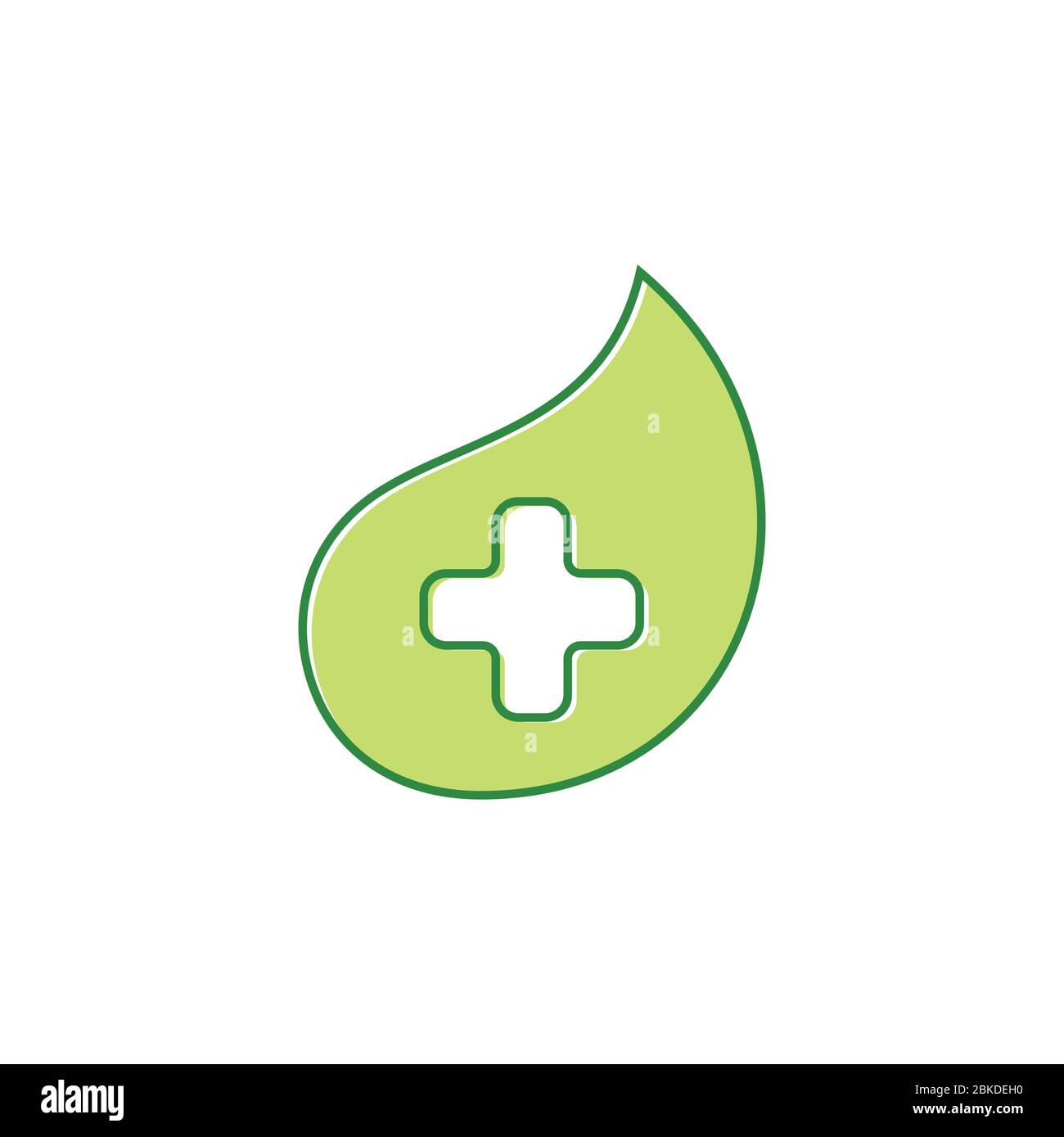 simple leaf natural cure plus medical logo Stock Vector Image & Art - Alamy