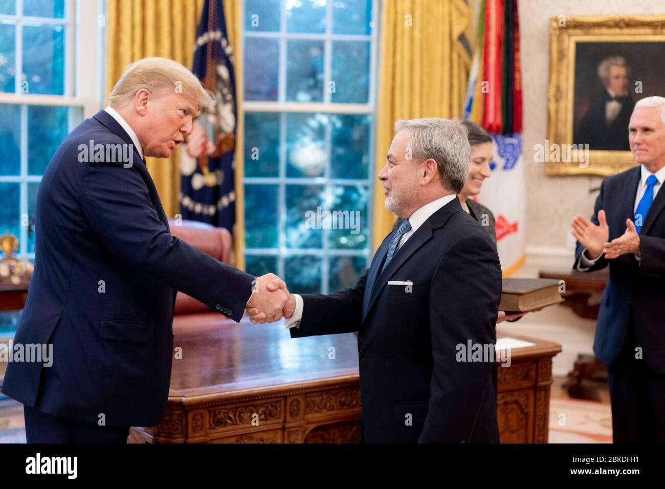 President Trump and Vice President Pence attend the swearing-in ...