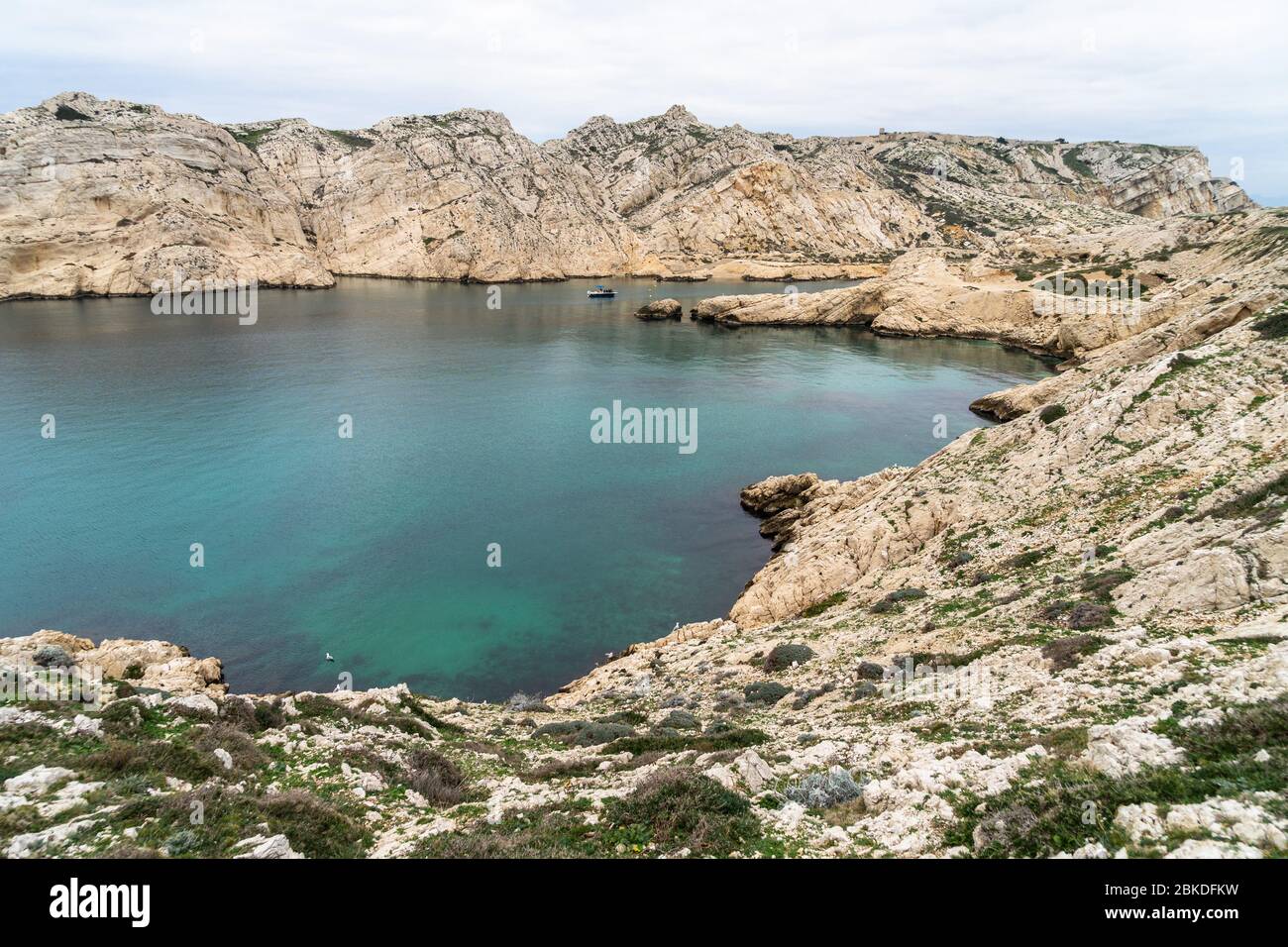 The scenic landscape of Ratonneau island, part of Frioul archipelago ...