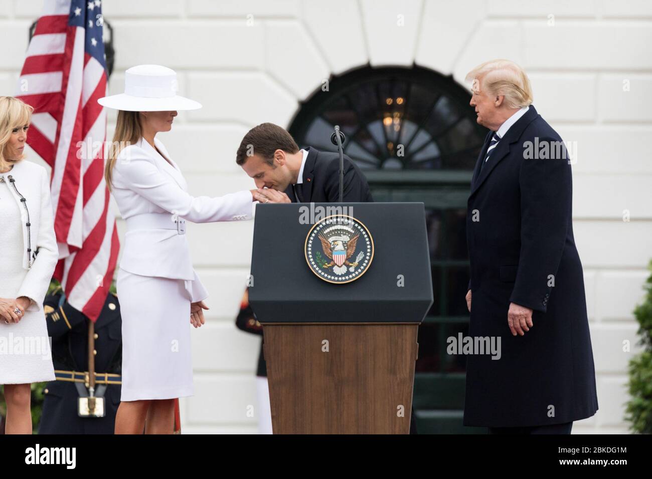 The official arrival ceremony of French President Emmanuel Macron and ...