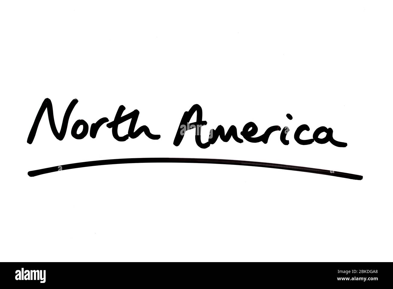 North America handwritten on a white background Stock Photo - Alamy