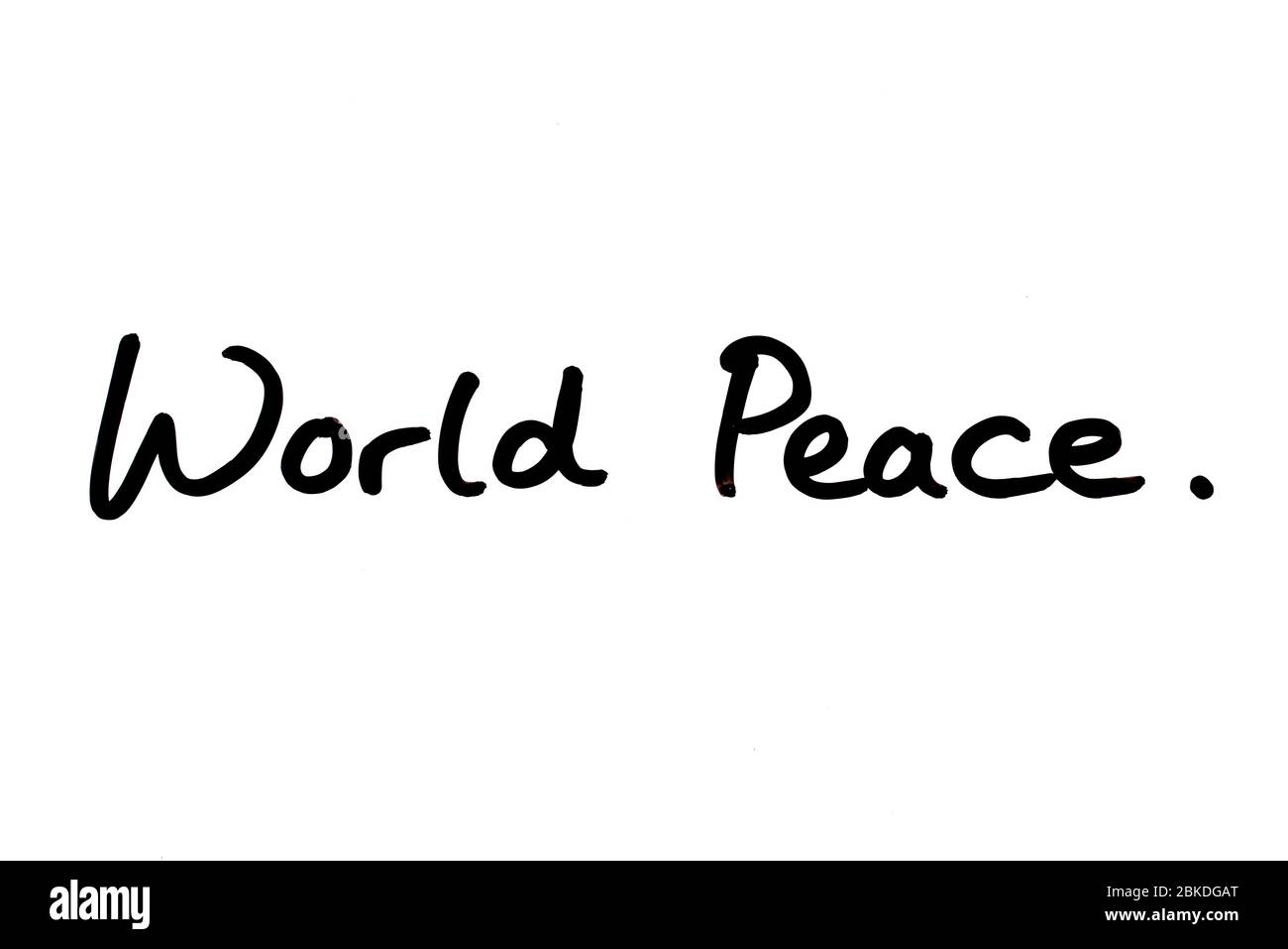 World Peace handwritten on a white background Stock Photo - Alamy