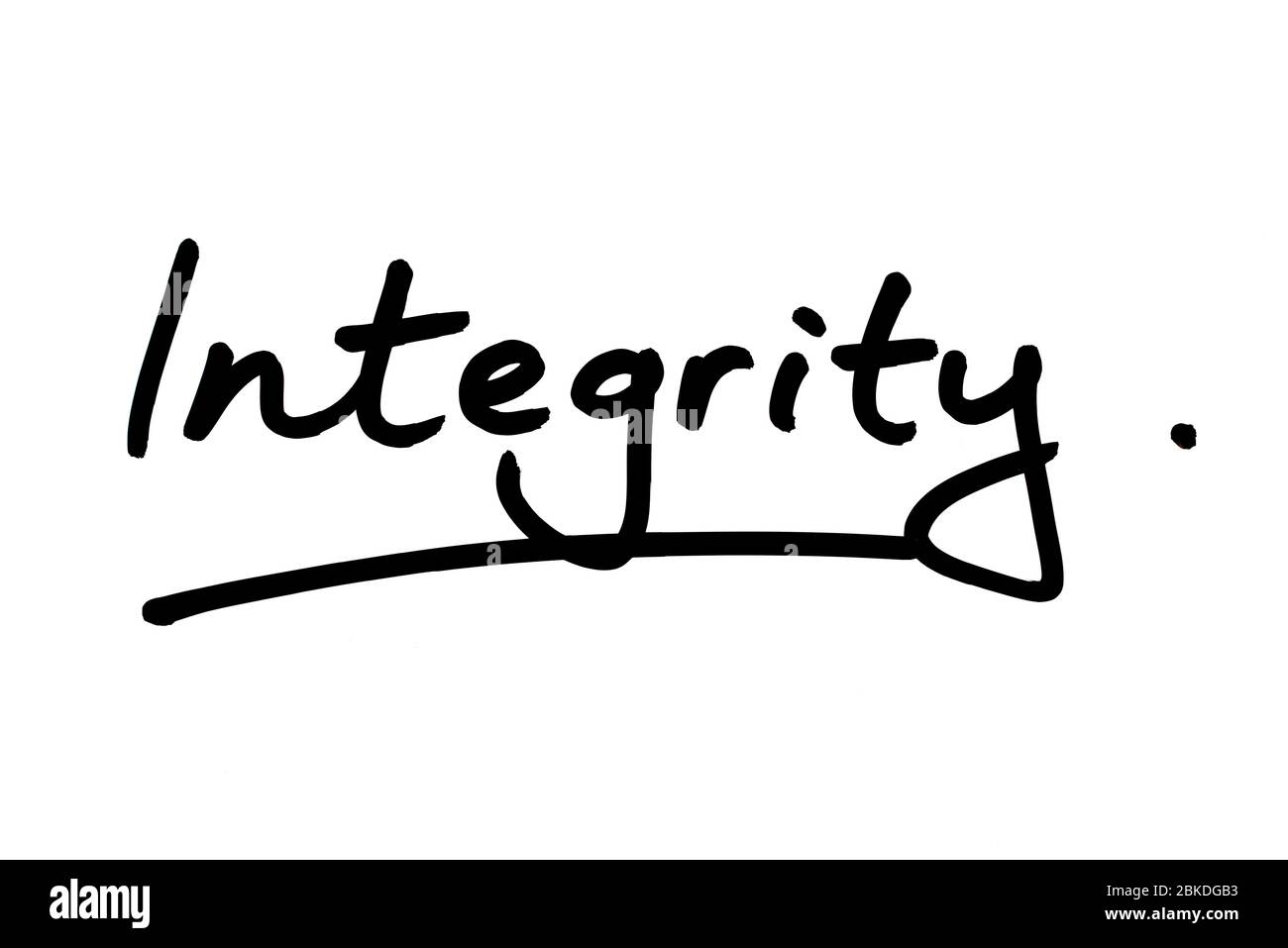 Integrity handwritten on a white background Stock Photo - Alamy
