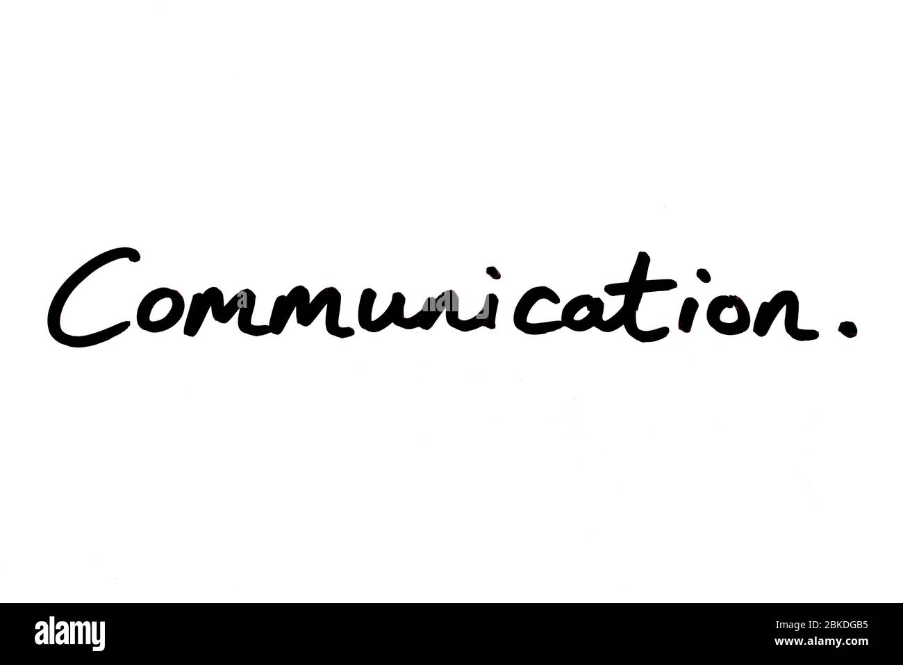 Communication handwritten on a white background Stock Photo - Alamy