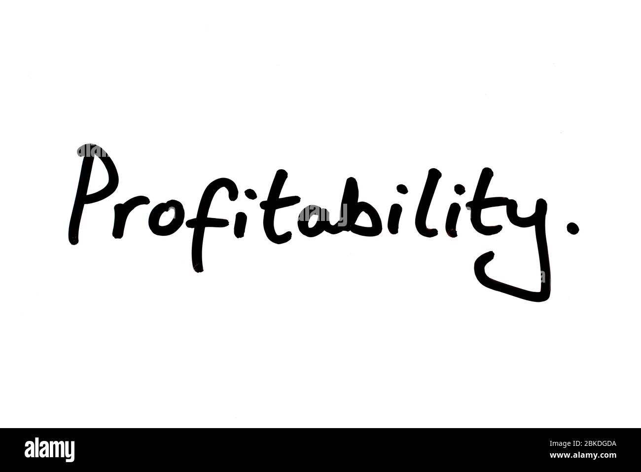 Profitability handwritten on a white background Stock Photo - Alamy