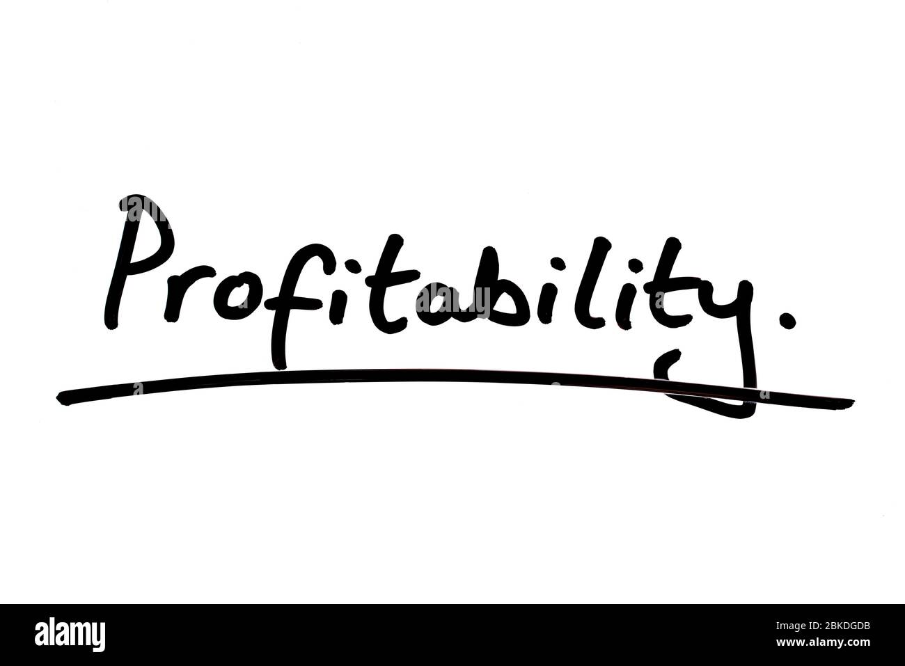 Profitability handwritten on a white background Stock Photo - Alamy
