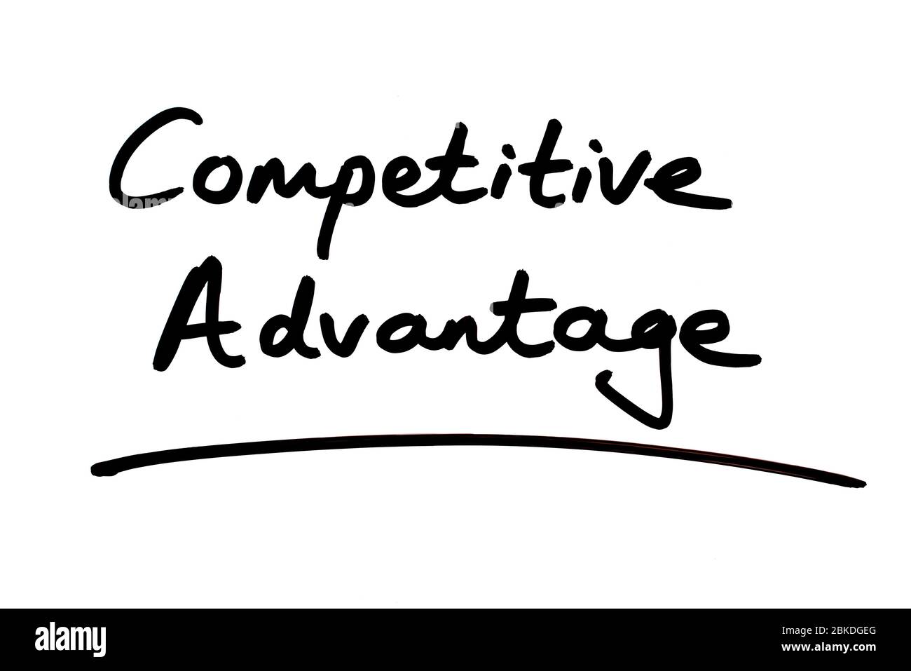 Competitive Advantage handwritten on a white background Stock Photo - Alamy