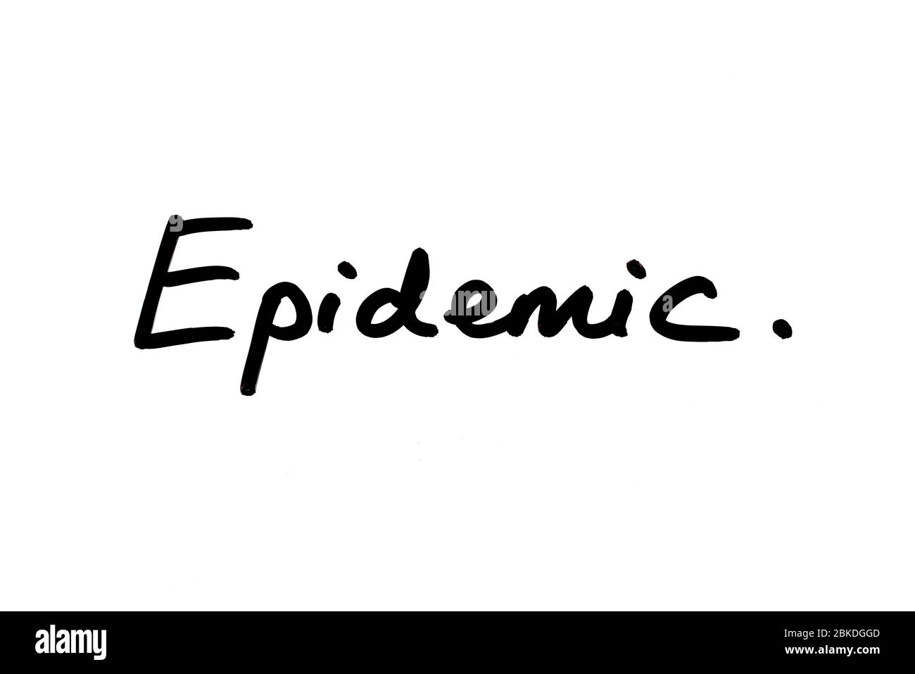 Epidemic handwritten on a white background Stock Photo - Alamy
