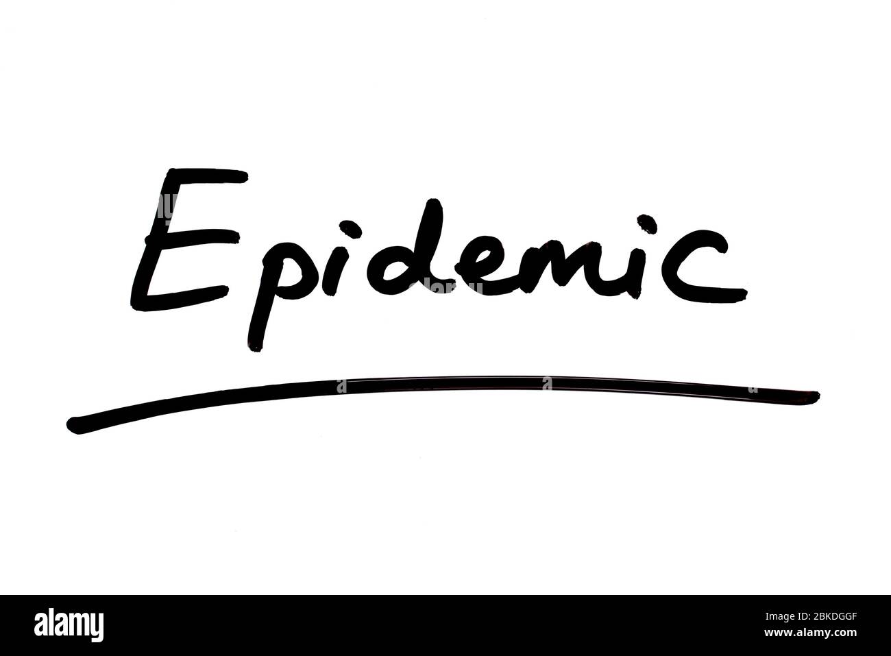 Epidemic handwritten on a white background Stock Photo - Alamy