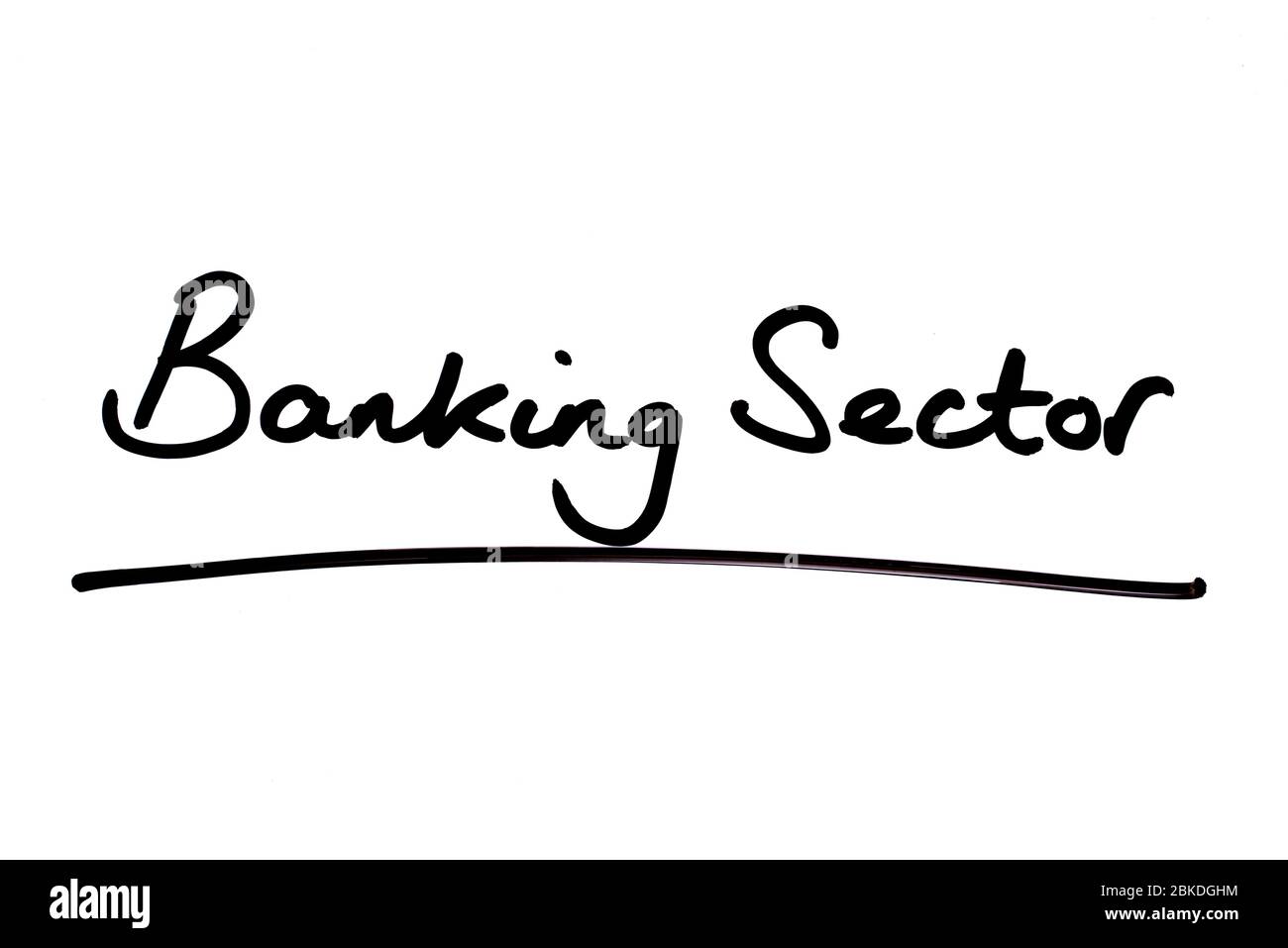 Banking Sector handwritten on a white background Stock Photo - Alamy