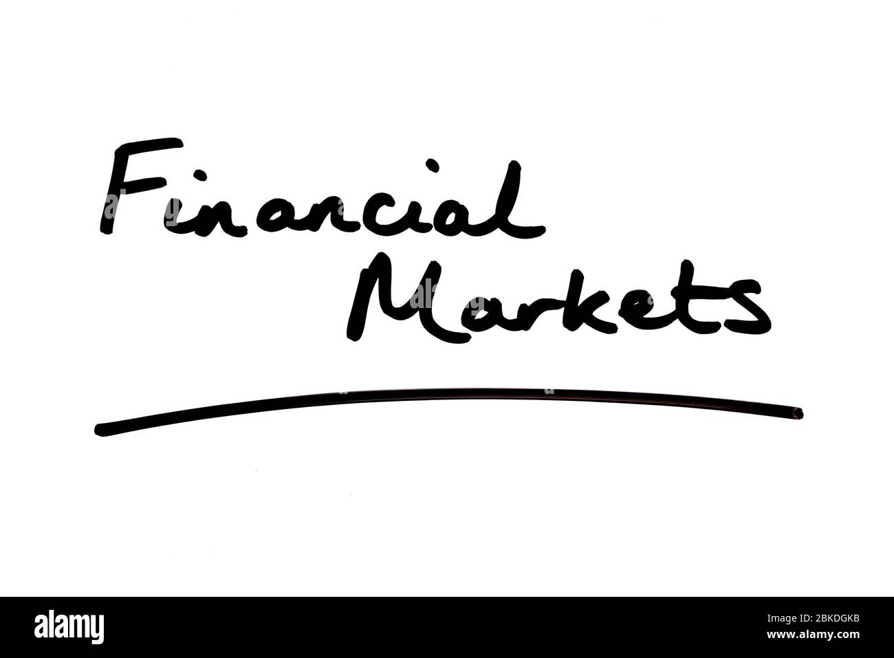 Financial Markets handwritten on a white background Stock Photo - Alamy
